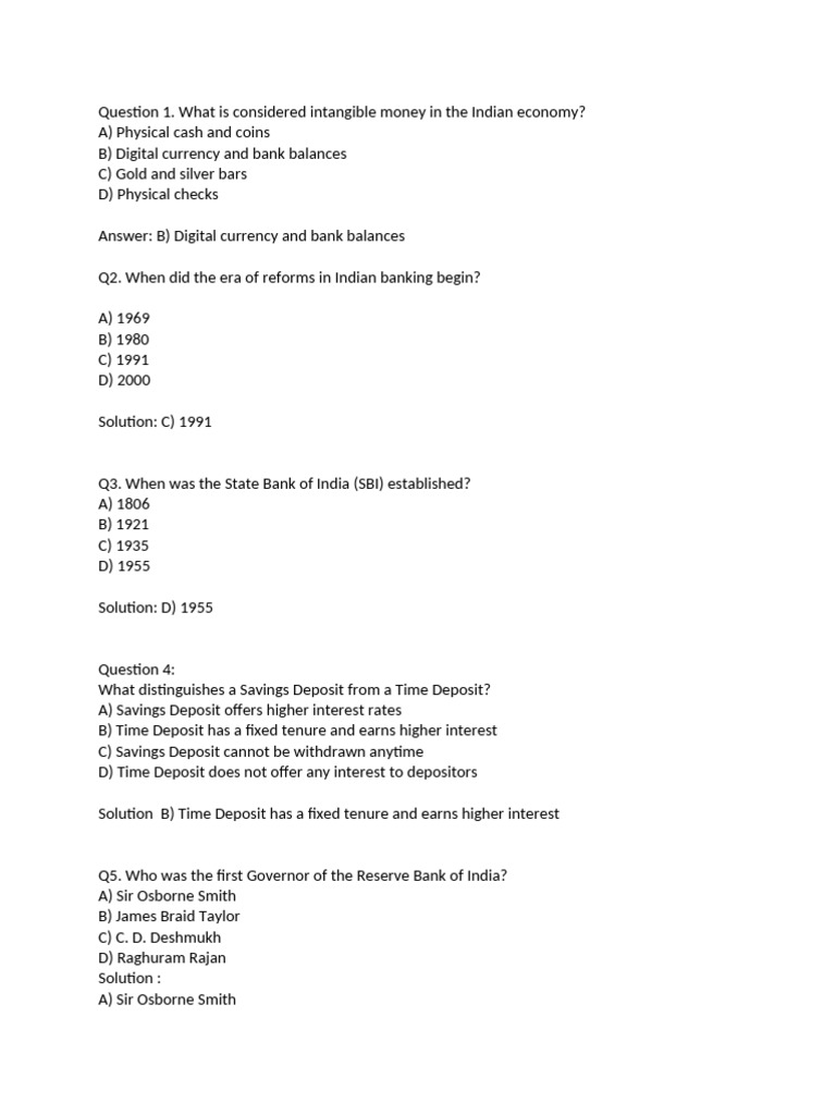 Indian Banking and Finance Quiz Insights | PDF | Life Insurance | Insurance