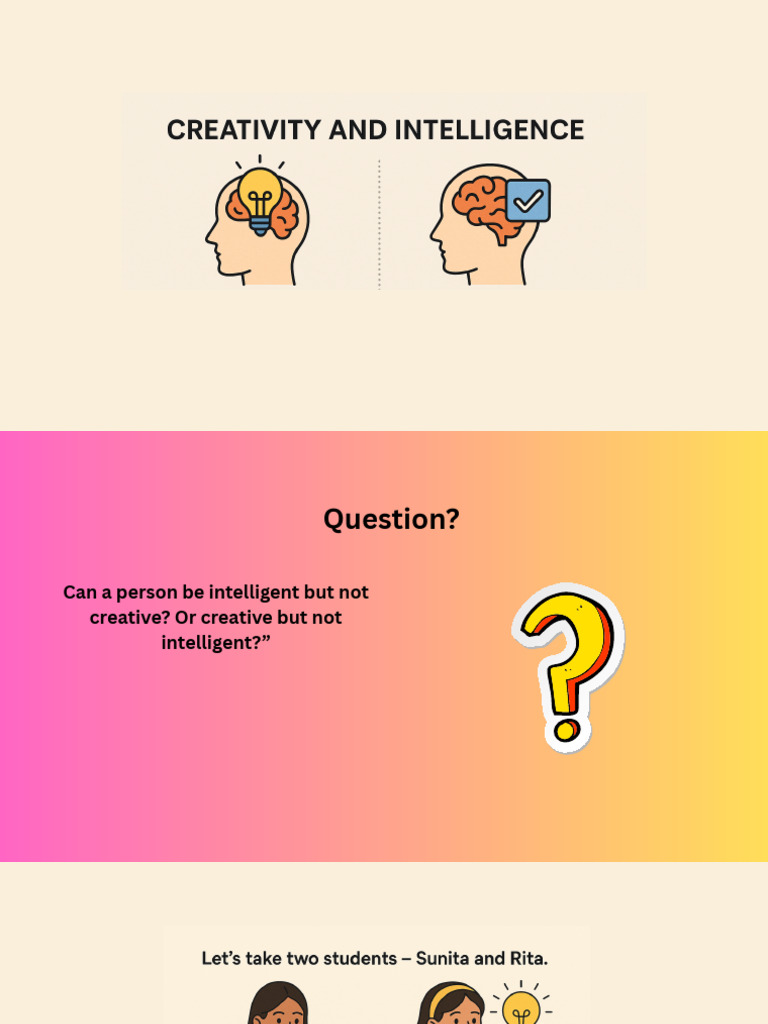 Intelligence vs. Creativity: Key Insights | PDF | Creativity | Intelligence