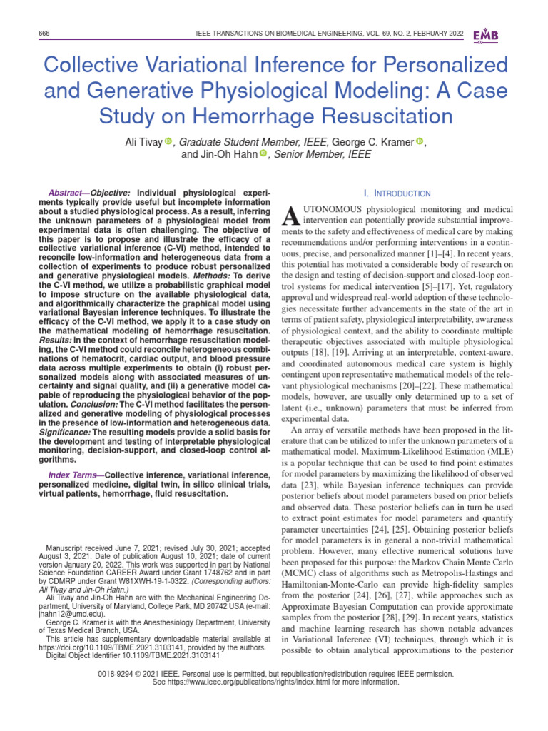 Collective Variational Inference For Personalized and Generative Physiological Modeling A Case ...