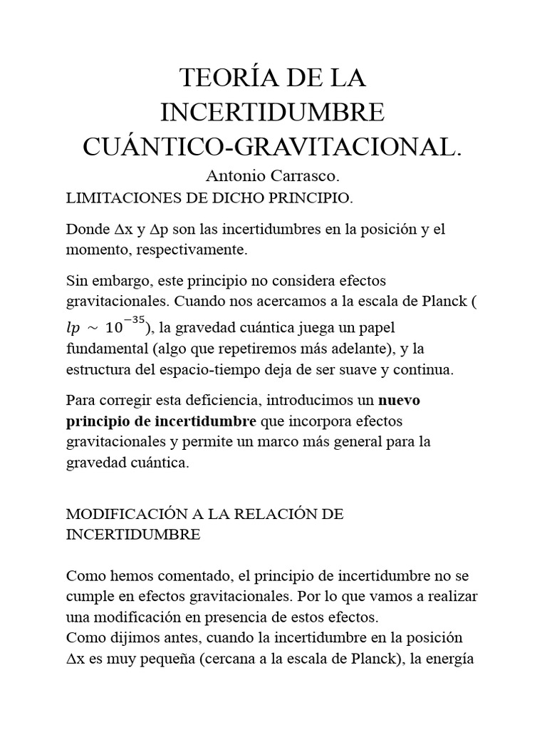 Nuevo Principio Incertidumbre | PDF | Mecánica cuántica | Principio de ...