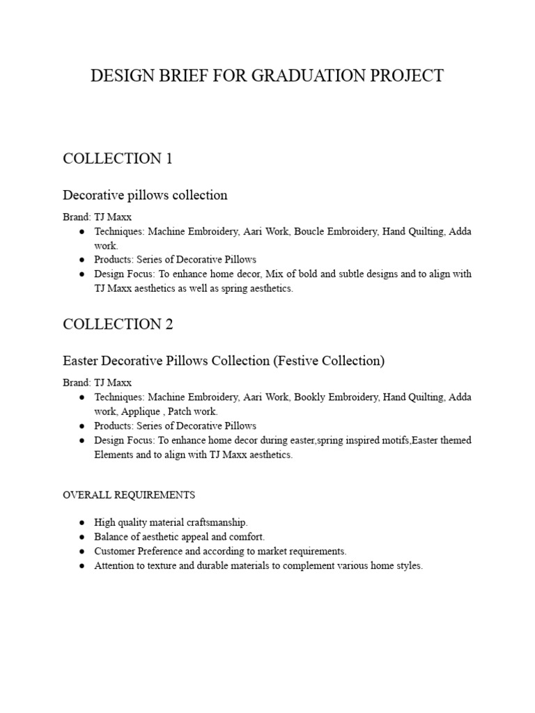 Design Brief For Graduation Project-4 | PDF