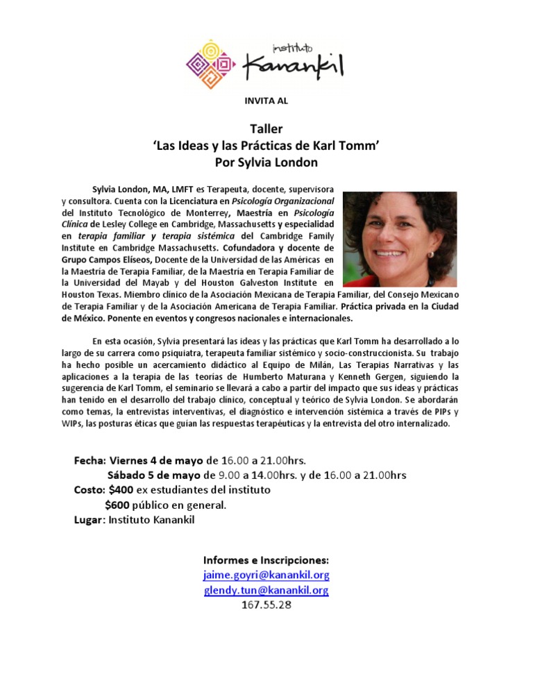 Curso de Karl Tomm | PDF | Psicoterapia | Sicología
