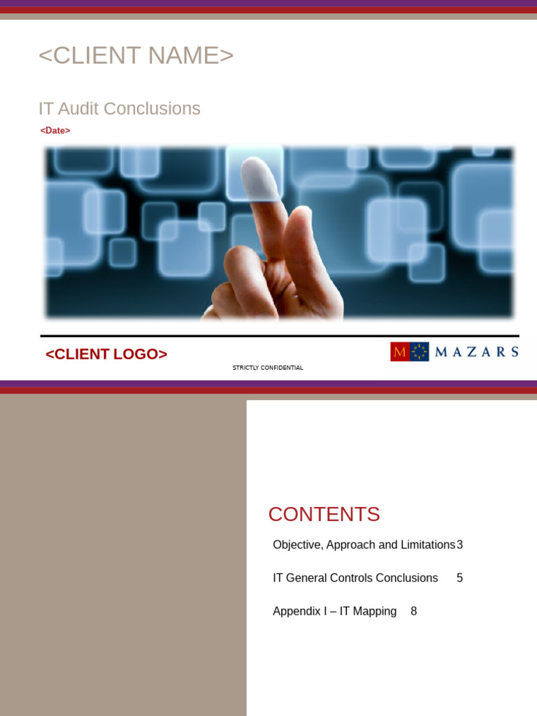 50 IT GC Report to the Entity Example Mazars Sept 2016_OPTIONAL | PDF ...