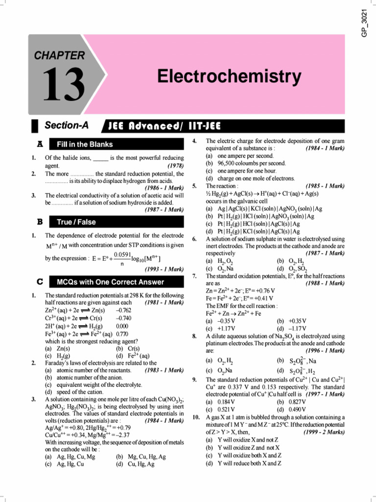 13 Electrochemistry | PDF