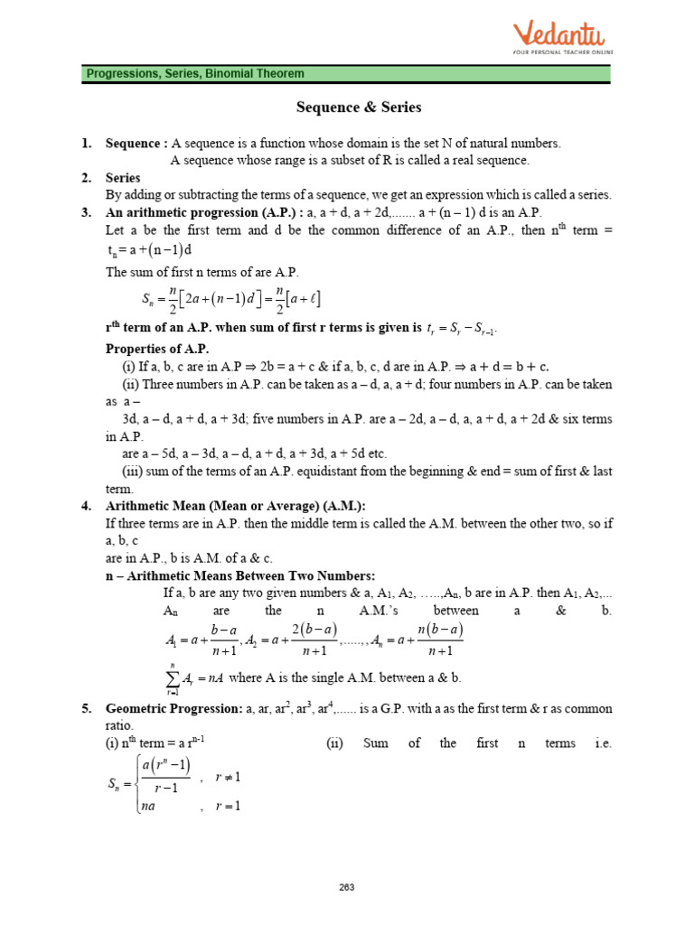 12-Progressions, Series, Binomial Theorem | PDF | Abstract Algebra | Numbers