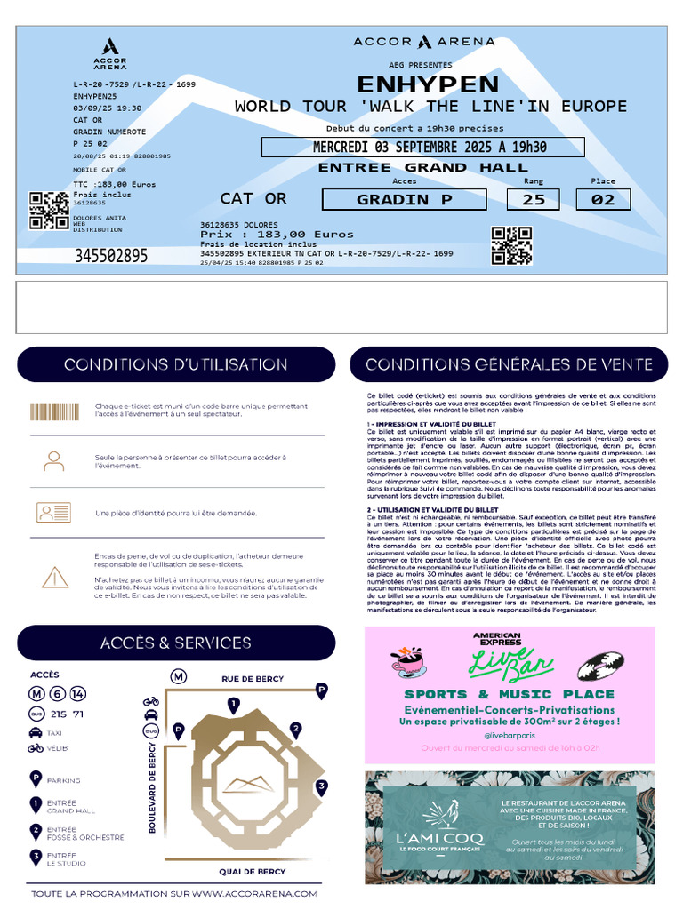 Ticketmaster Cat or 1 2 | PDF