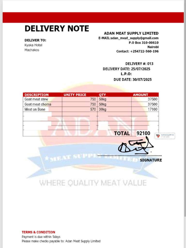 Delivery Note | PDF