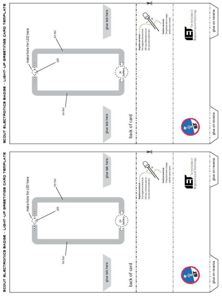 TSA Light Up Card Template x2 | PDF