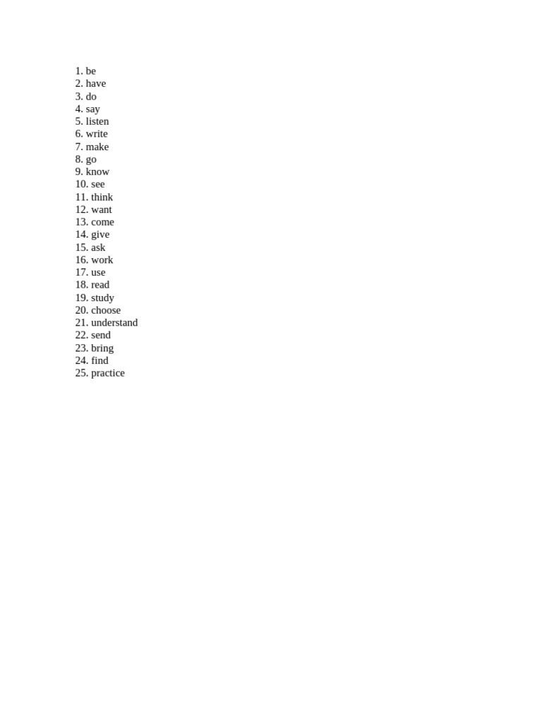 Common English Verbs List | PDF