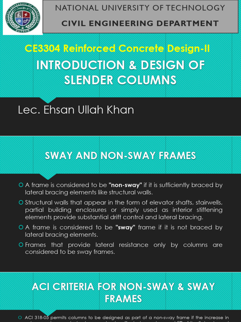 Ce3304-1 Slender Columns | PDF | Beam (Structure) | Column