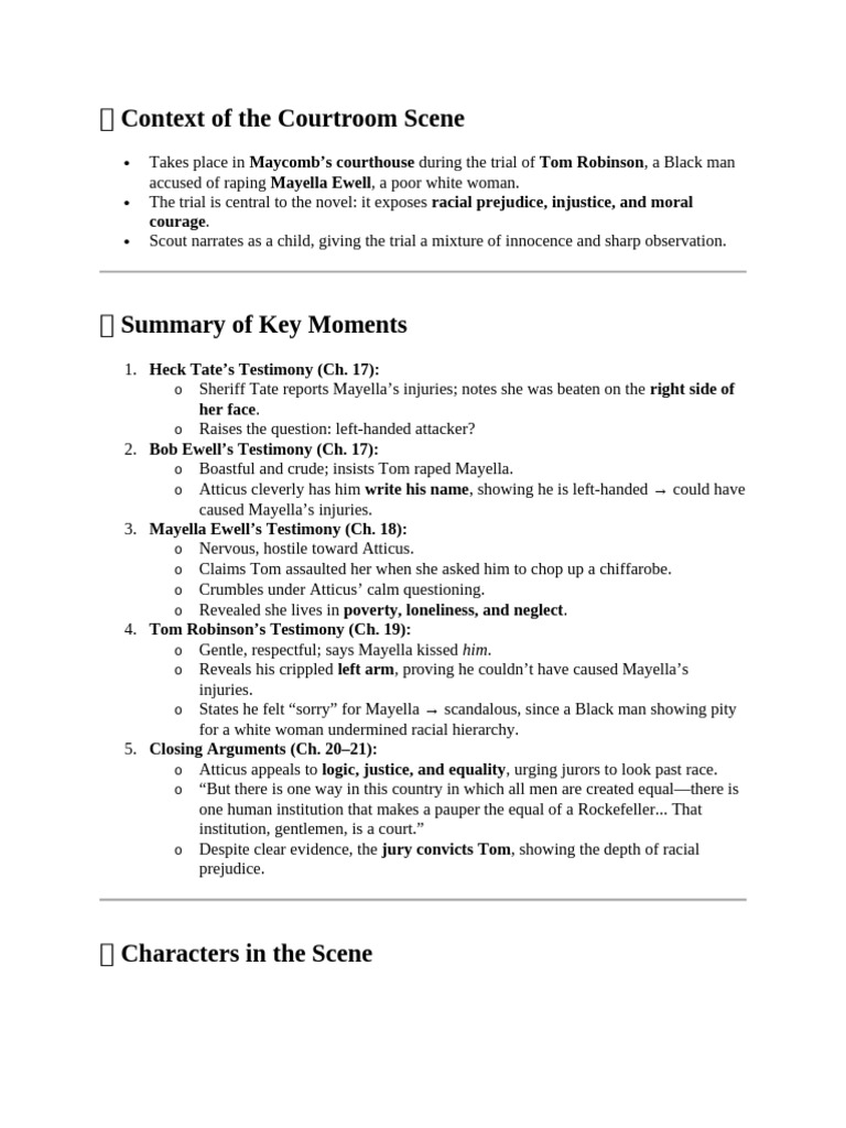 ? Context of The Courtroom Scene | PDF | To Kill A Mockingbird