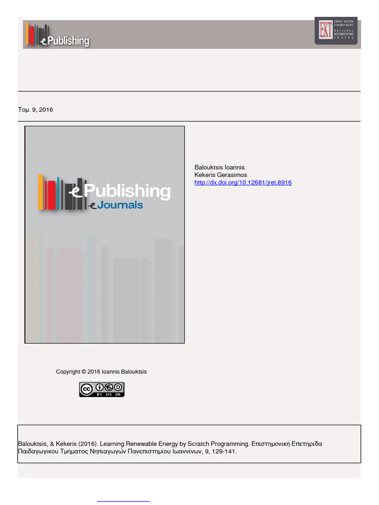 Learning Renewable Energy by Scratch Programming | PDF | Photovoltaics | Computer Programming