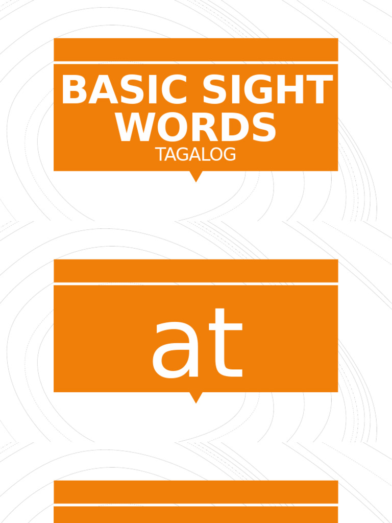 Basic Sight Words Tagalog | PDF