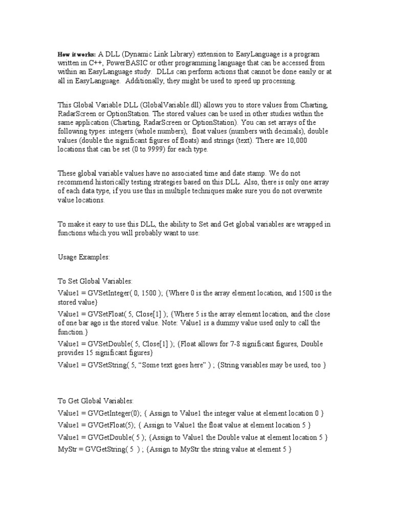 Global Variable Description | PDF | Variable (Computer Science) | Array ...