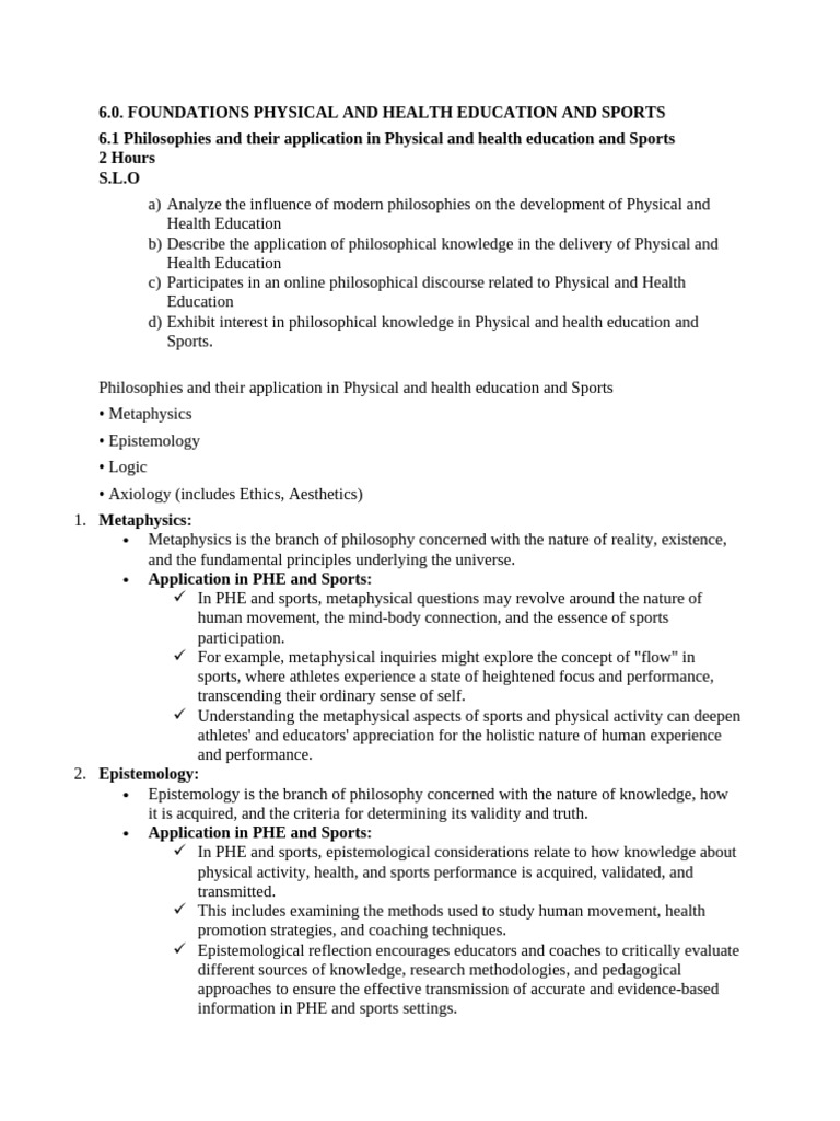 Philosophies and Their Application in Physical and Health Education and ...