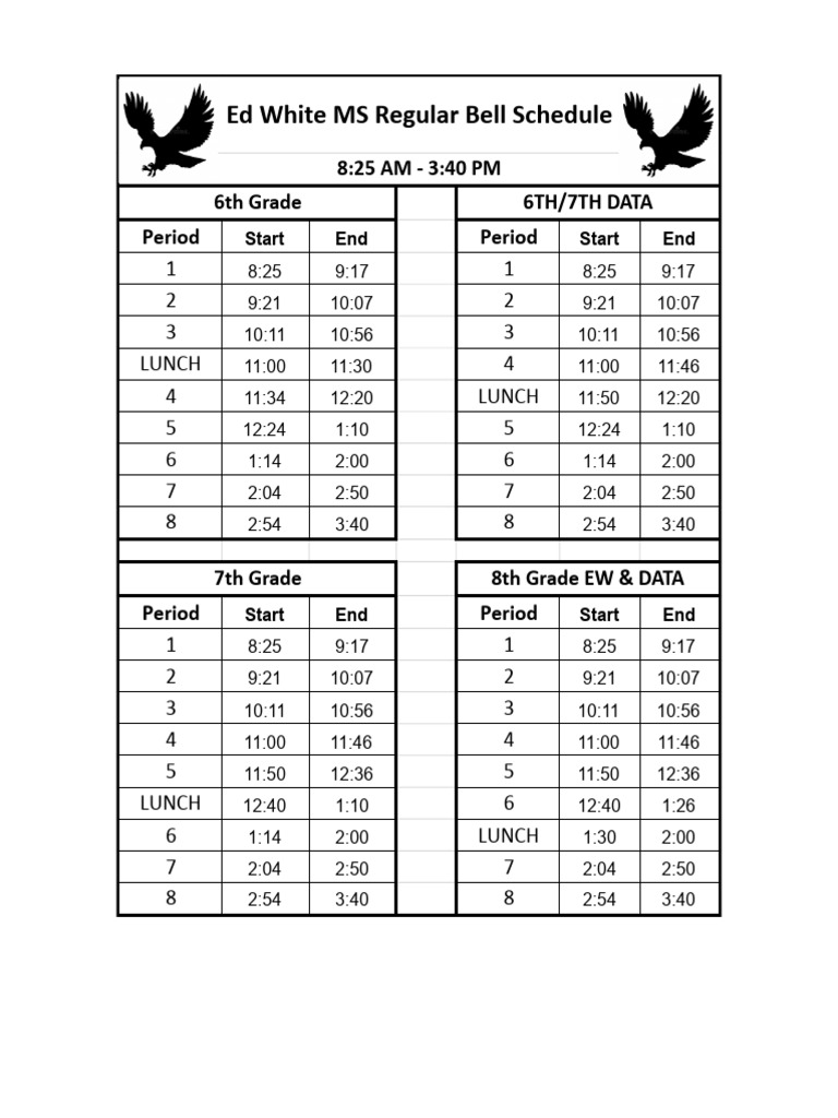 EWMS 2022-2023 Bell Schedule | PDF