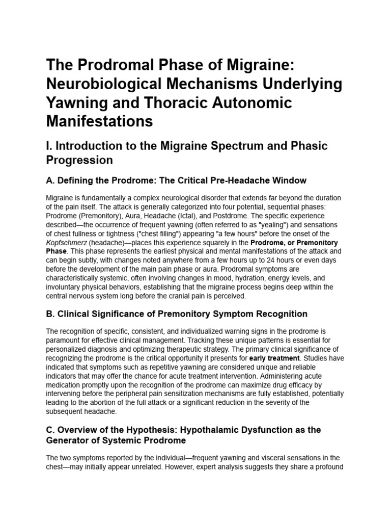 Migraine Prodrome Symptoms Explained | PDF | Migraine | Autonomic ...