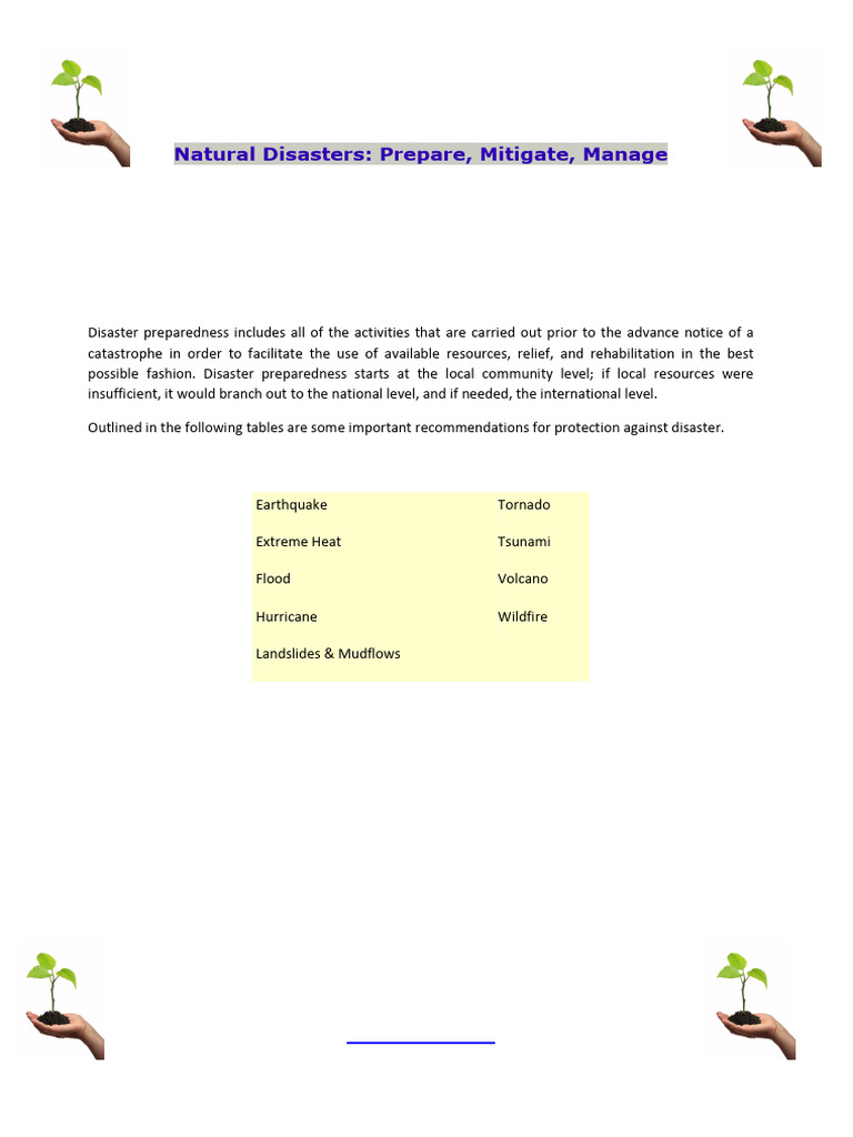 Safety Tips Natural Disaster | PDF | Natural Disasters | Emergency ...