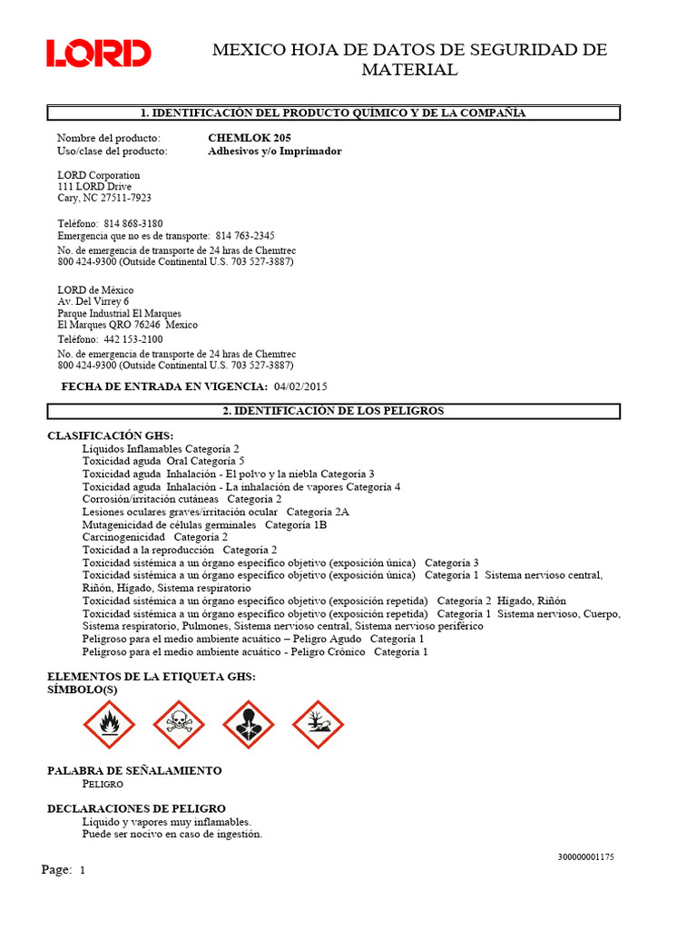 Chemlok 205 Gallon | PDF | Agua | Combustión