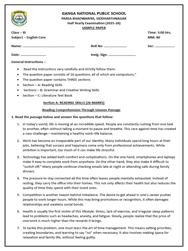 Class 11 English | PDF | Adverb | Disciplines