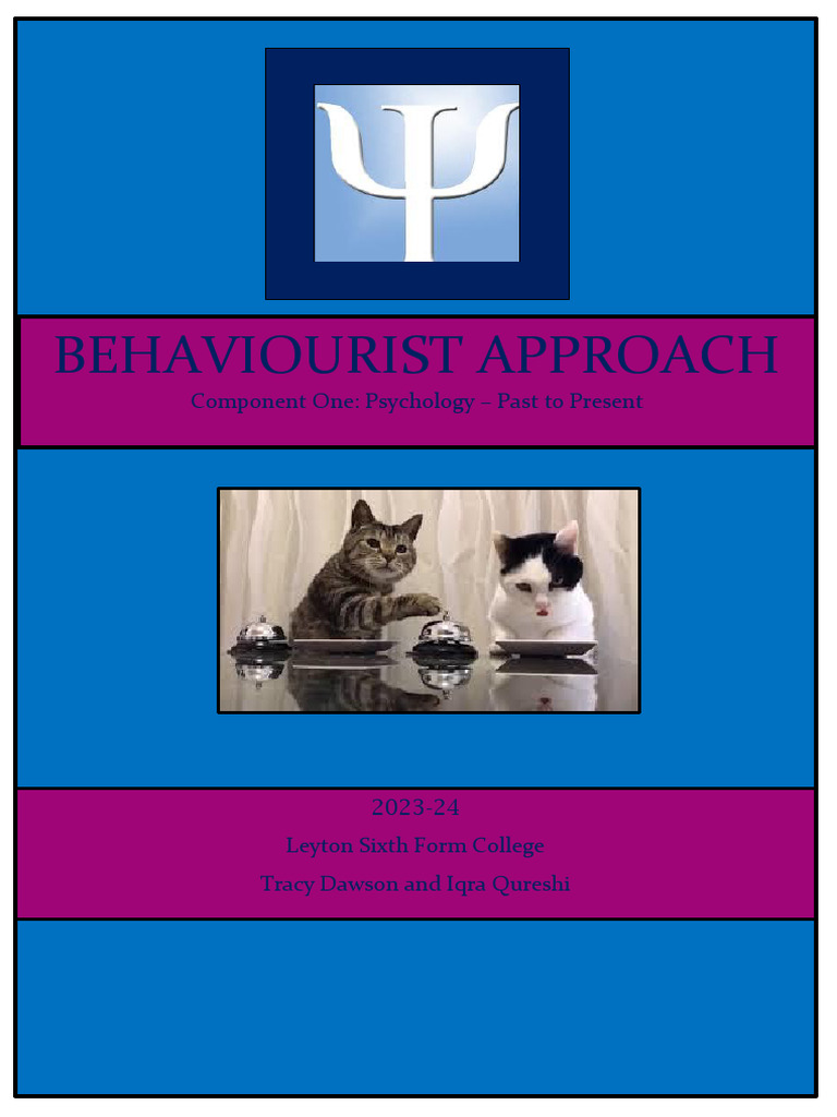 Behaviourist Approach Booklet 2023-24 | PDF | Classical Conditioning | Reinforcement