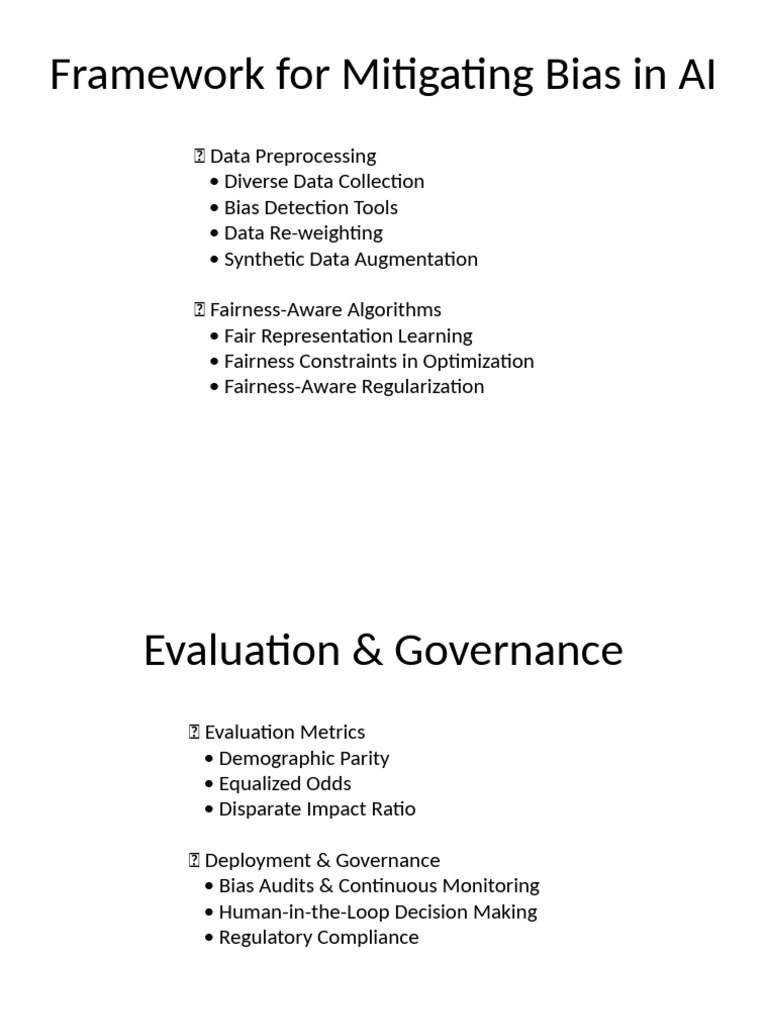 Mitigating AI Bias: A Comprehensive Framework | PDF