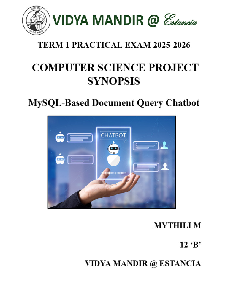 Computer Science Project Synopsis 1 | PDF | Databases | Artificial ...