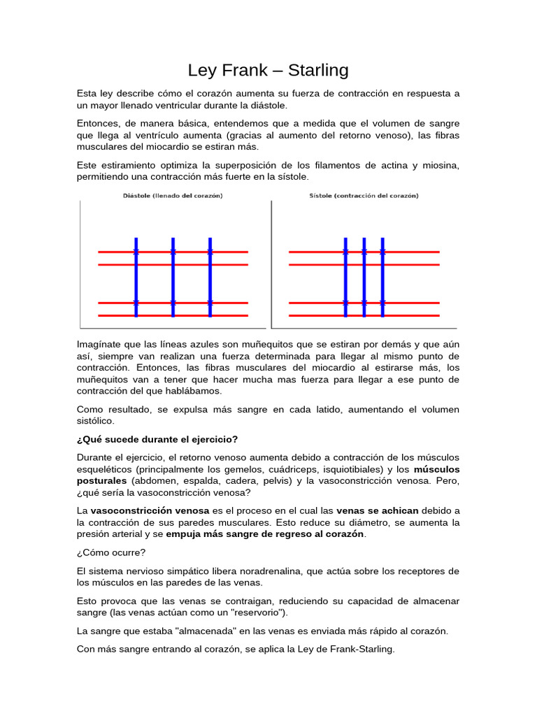 Ley de Frank-Starling y su impacto cardíaco | PDF | Corazón | Sistema ...