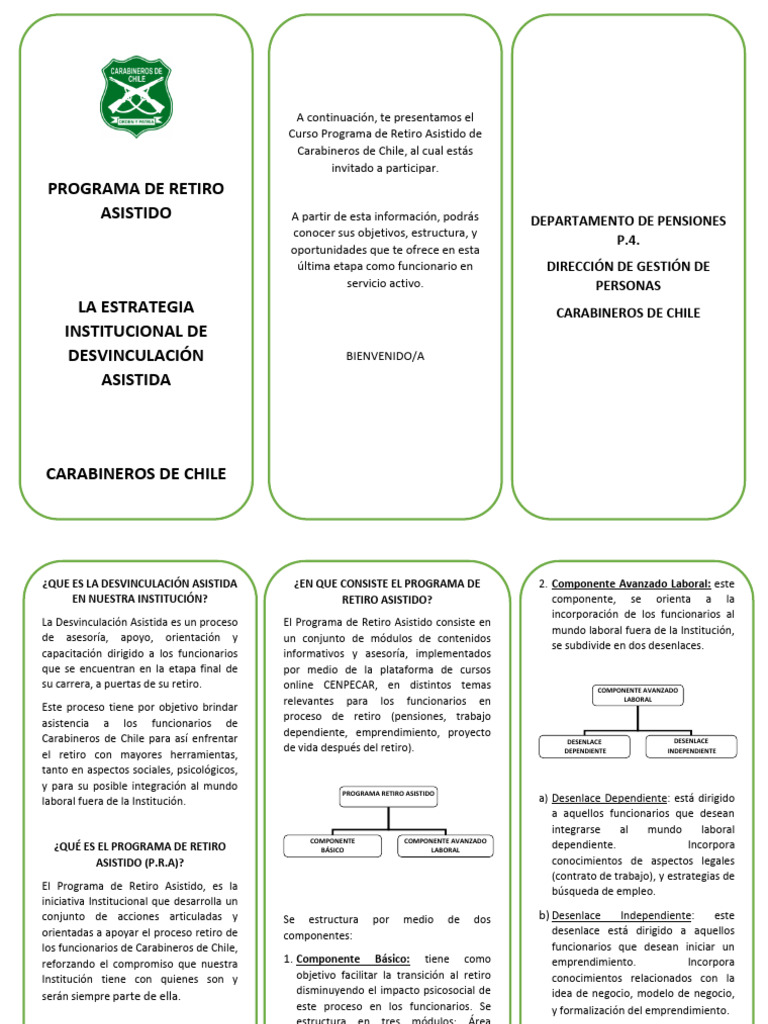 Triptico Informativo Programa Retiro Asistido V2 | PDF | Chile