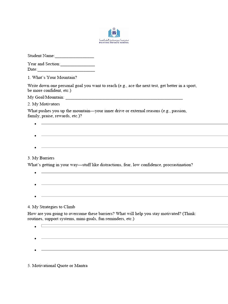 Motivation Reflection Task | PDF