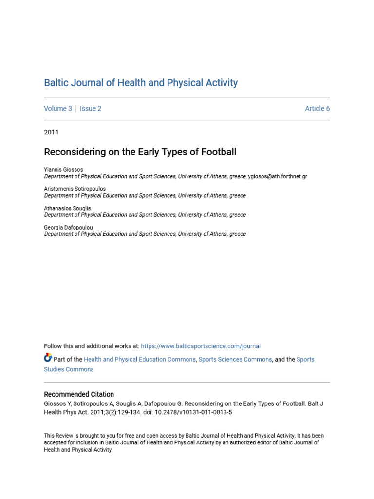 Early Football Origins Reconsidered | PDF | Historian | Historiography
