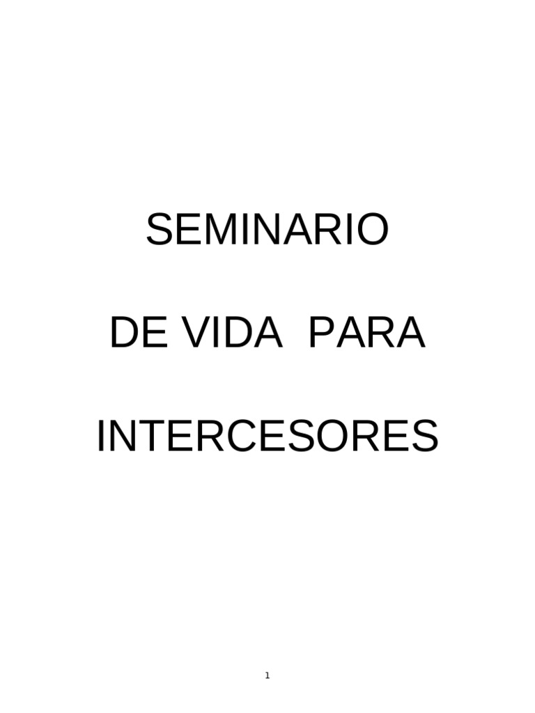 Seminario de Vida para Intercesores | PDF | Oración | eucaristía