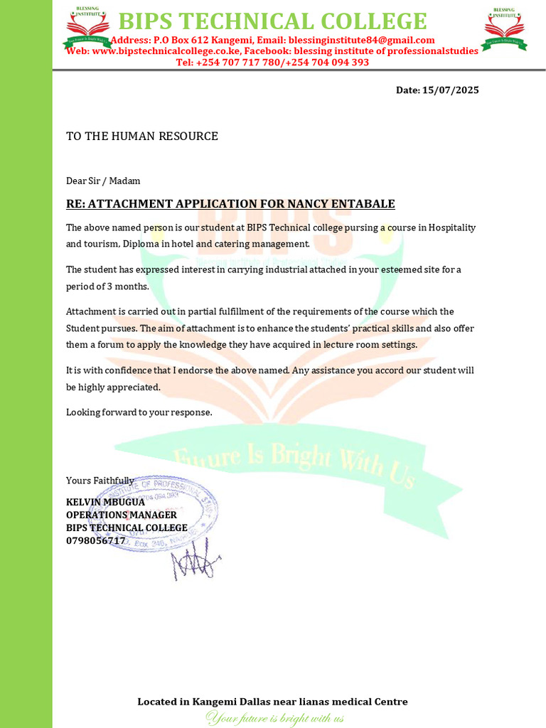 Attachmrnt Letter NANCY | PDF