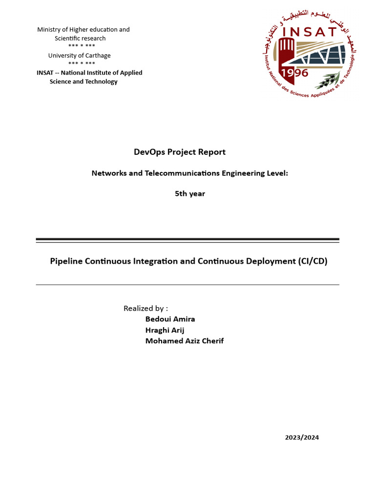 DevOps CI/CD Pipeline Project Report | PDF | Version Control | Software ...