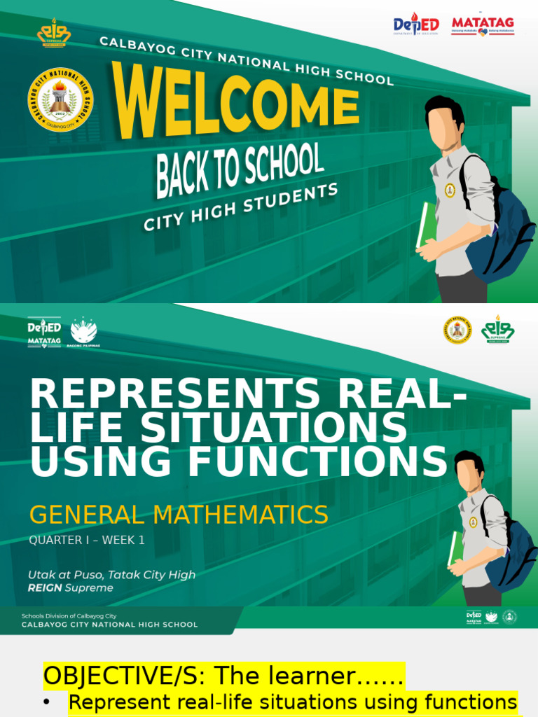 4 Genmath Week 1 - Represents Real-Life Situations Using Functions ...