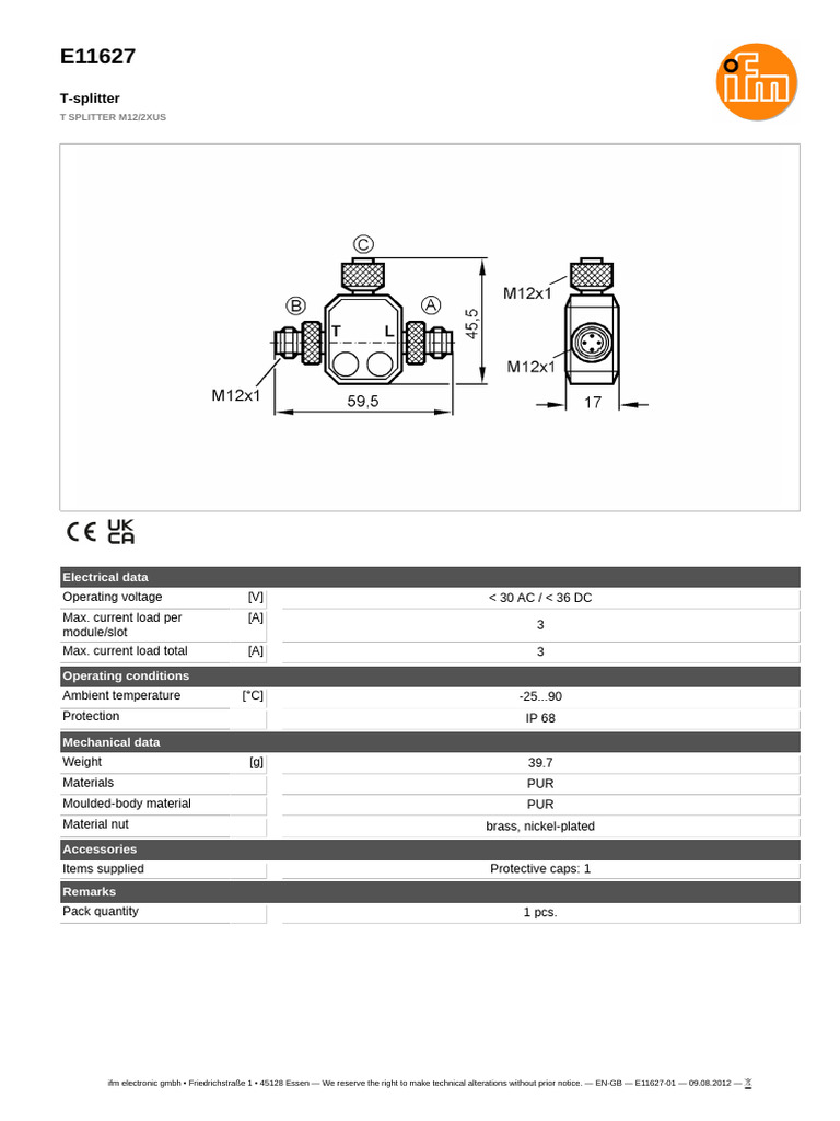 T Splitter M12/2Xus | PDF