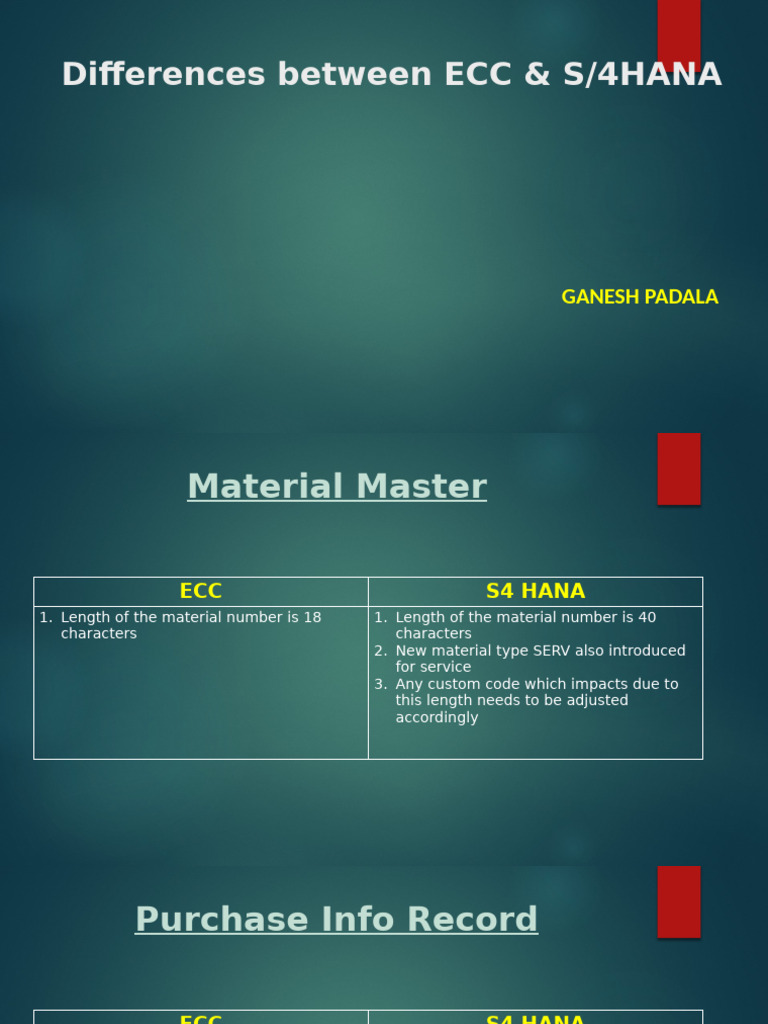 ECC vs S/4HANA: Key Differences | PDF | Databases | Error Detection And ...