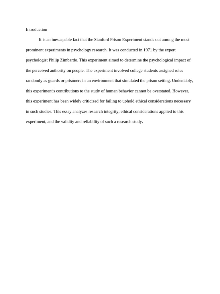 Stanford Prison Experiment Analysis | PDF