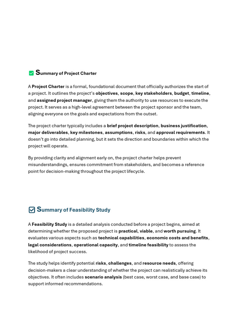 Project Charter & Feasibility Study | PDF | Feasibility Study | Project ...