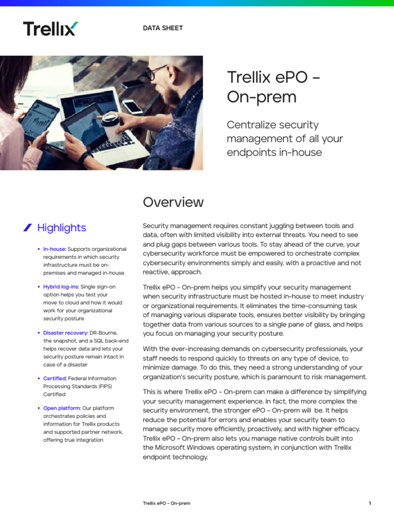 Trellix Epo Datasheet On Prem | PDF | Cloud Computing | Computer Security