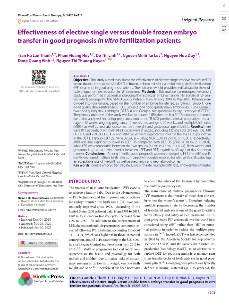 1.2021 - Effectiveness of Elective Single Versus Double Frozen Embryo ...