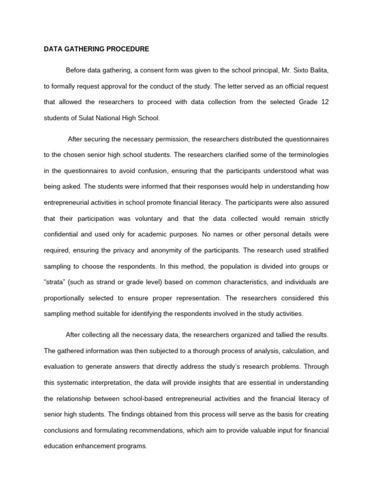 Data Gathering Procedure | PDF