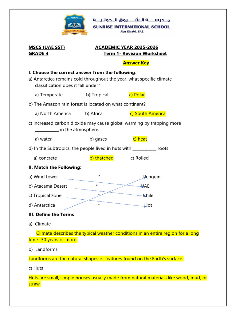 TERM 1 MSCS Revision Worksheet Grade 4 Answer Key | PDF | Greenhouse ...