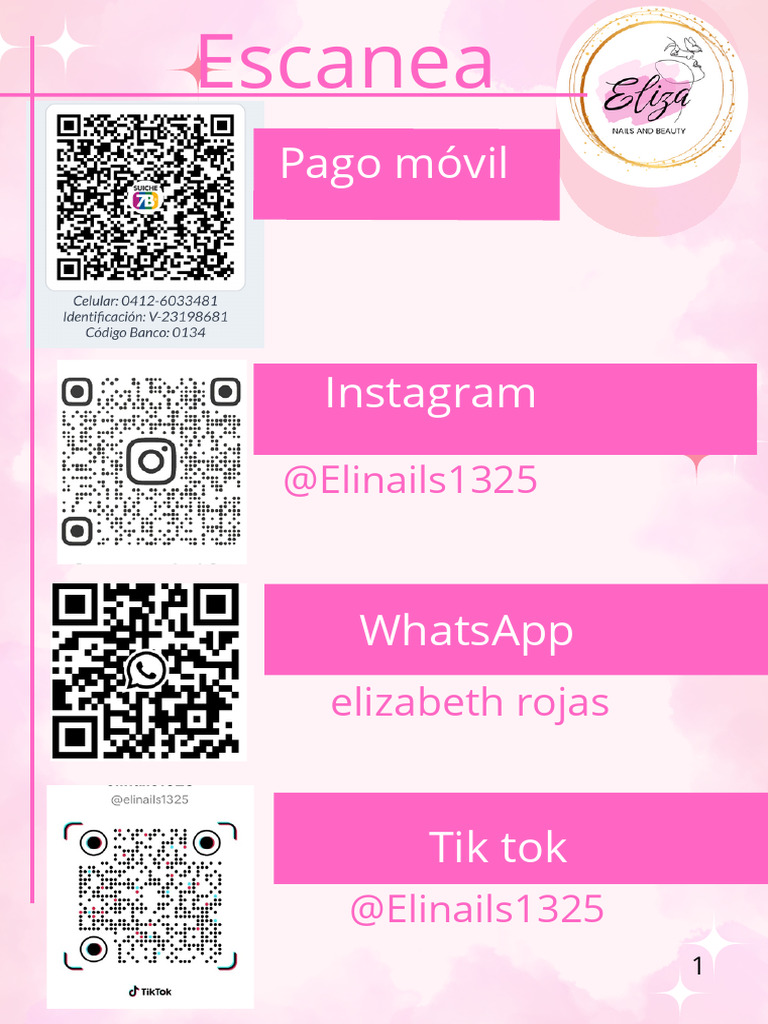 Documento A4 Codigo QR para Pagar en Tienda Acuarela Rosa - 20250930 ...