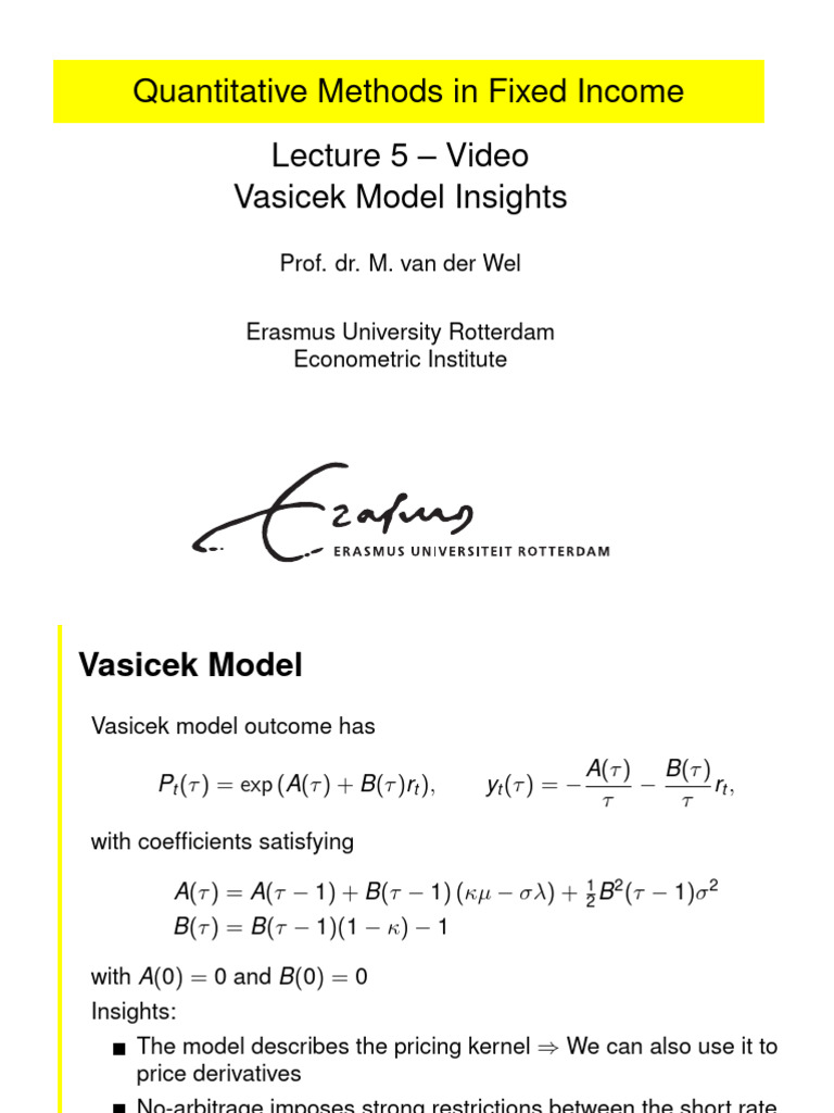 Vasicek Model Insights in Fixed Income | PDF | Applied Mathematics ...