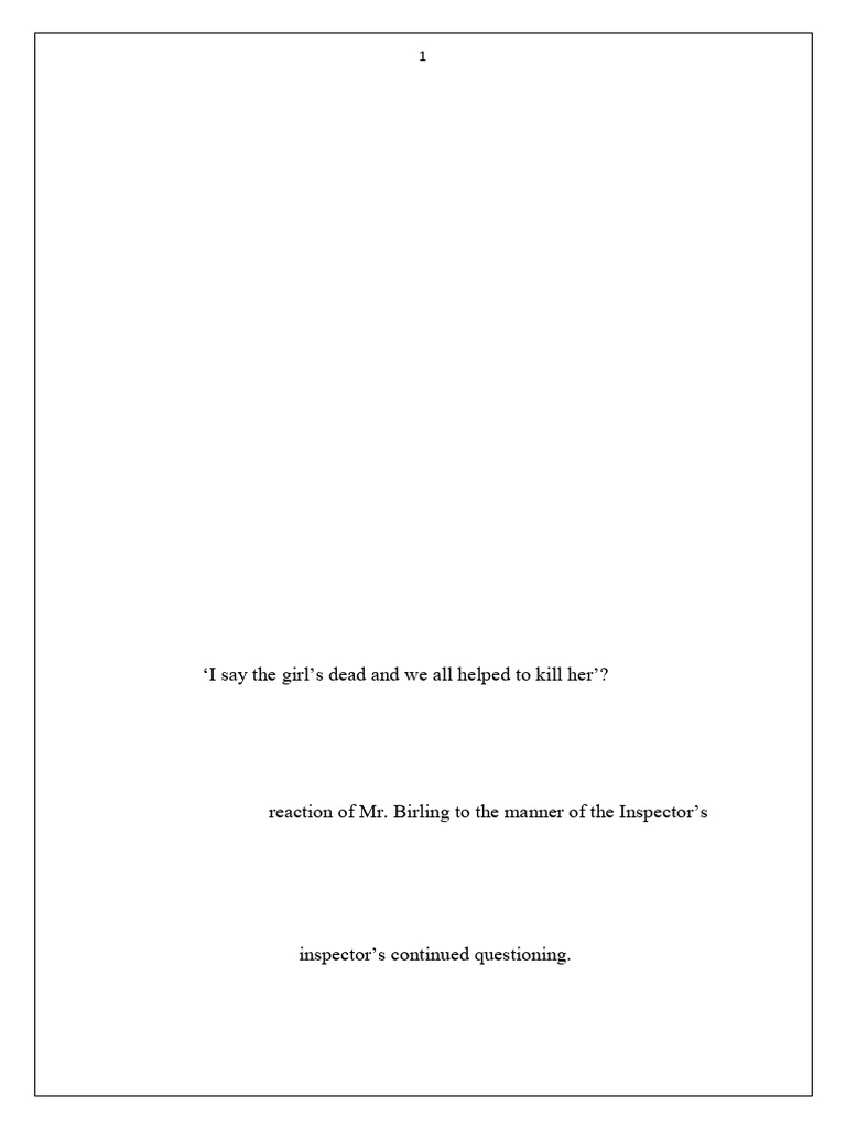 An Inspector Calls | PDF