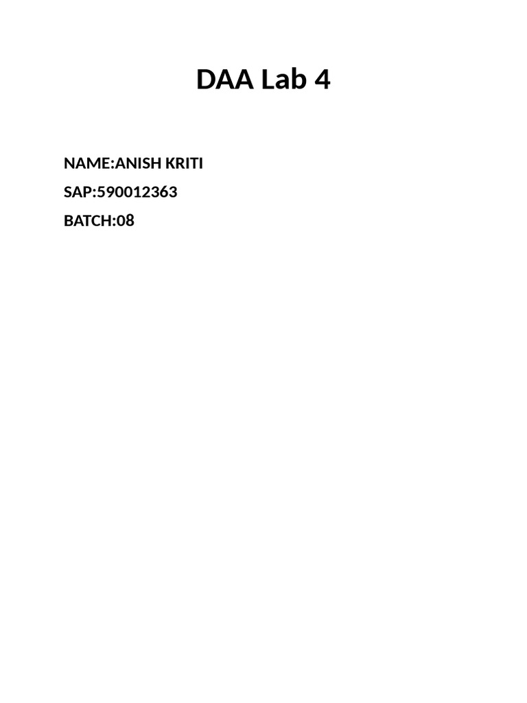 DAA Lab 4 | PDF