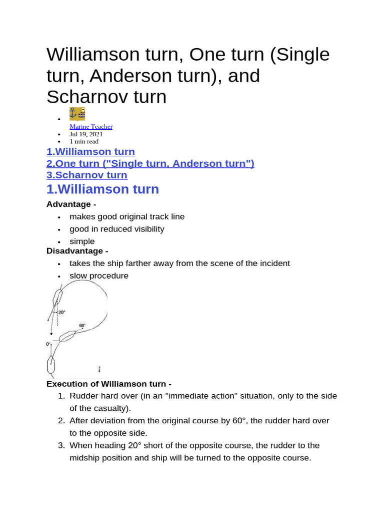 Navigating Emergency Turns at Sea | PDF
