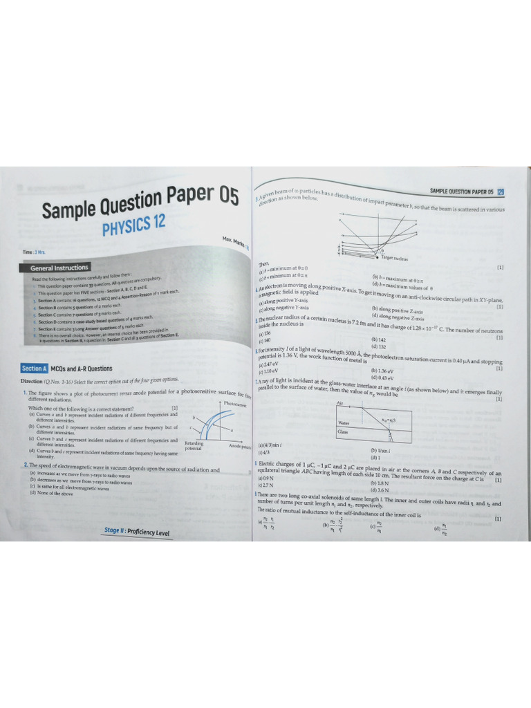 Physics Sample Paper 5 | PDF