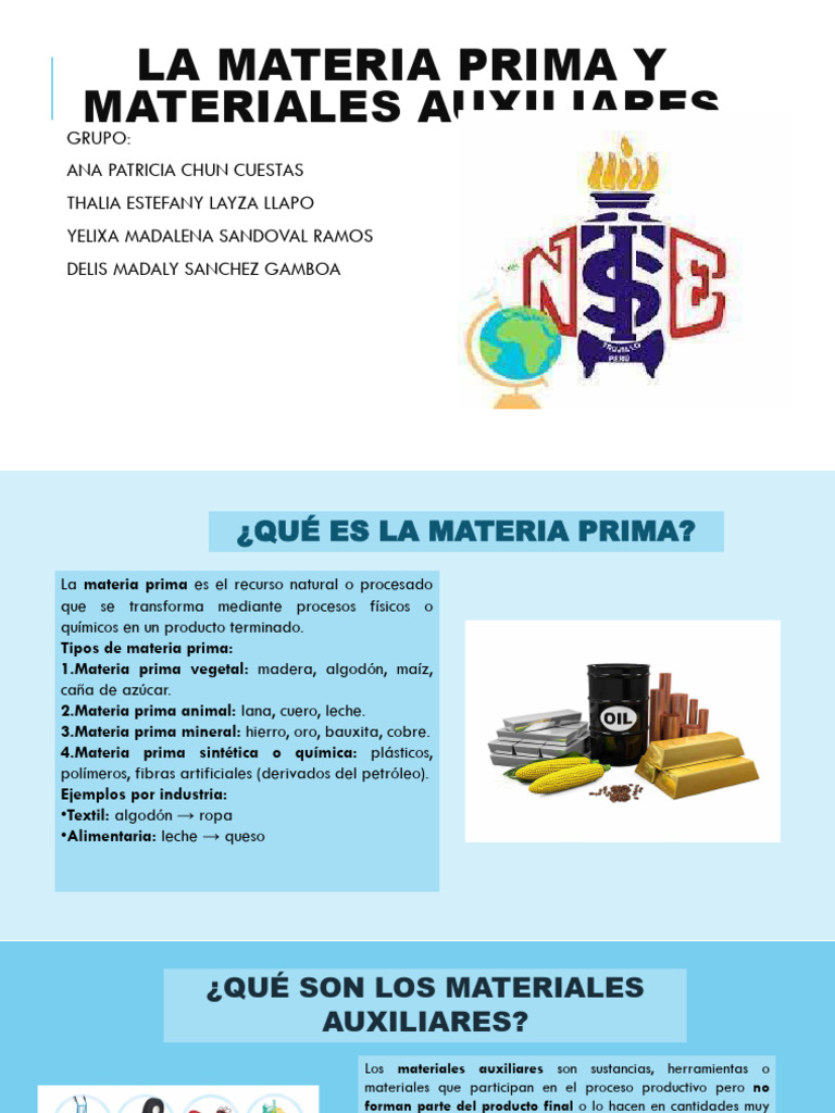 Materia Prima y Materiales Auxiliares | PDF | Materia prima | Importar